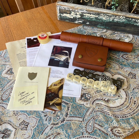 Alsip & Co. | Games | Canoe Board Game Sample Prototype Brown Leather ...